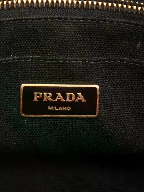Prada 2013-2026 Small Canvas Canapa Logo Stripes Tote Satchel