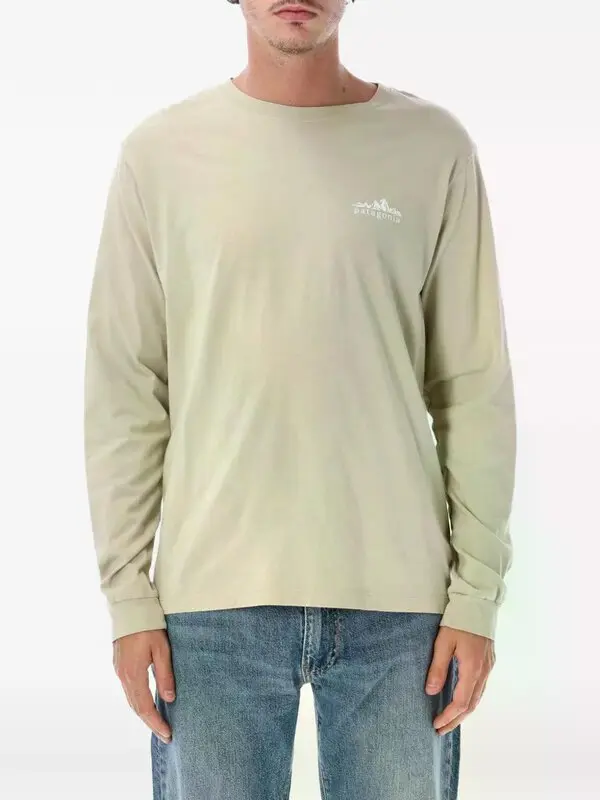 Patagonia Fitz Roy Foothills Logo-print Long-sleeve T-shirt - Neutrals