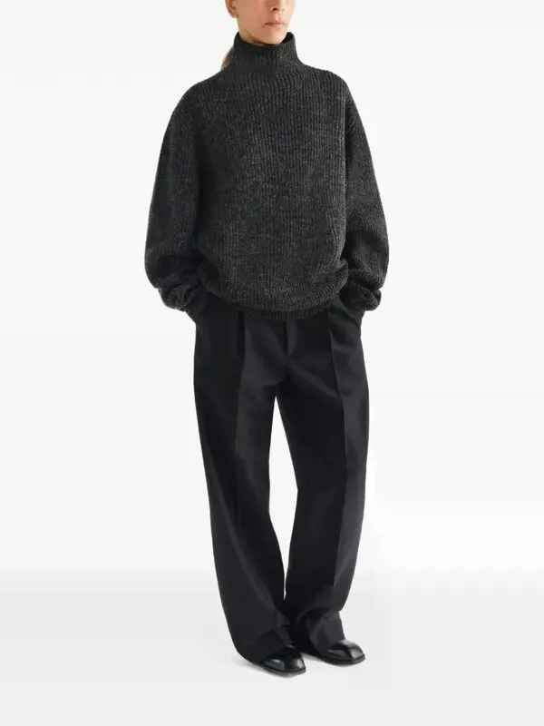 LEMAIRE High-neck Yak Alpaca Sweater - Grey