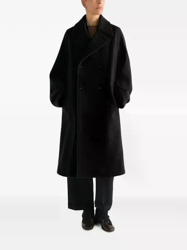 LEMAIRE Double-breasted Coat In Felted Wool And Alpaca Blend