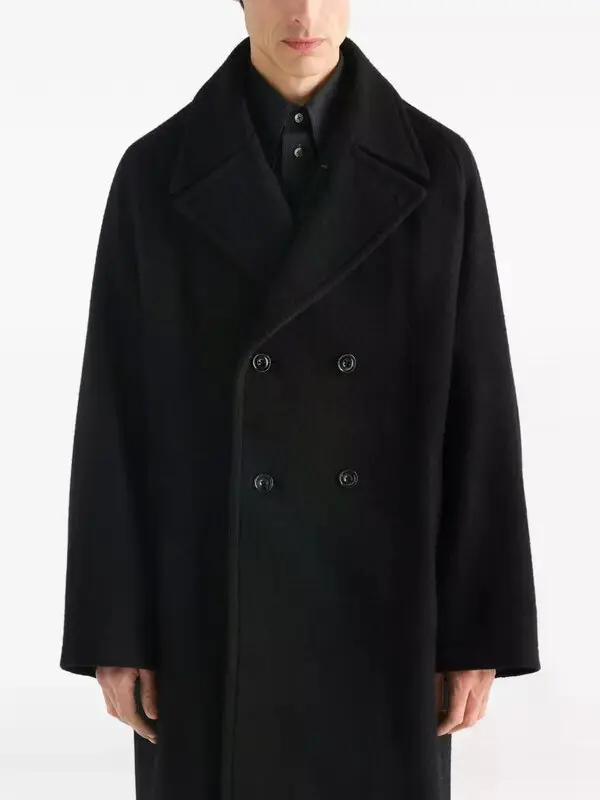 LEMAIRE Double-breasted Coat In Felted Wool And Alpaca Blend