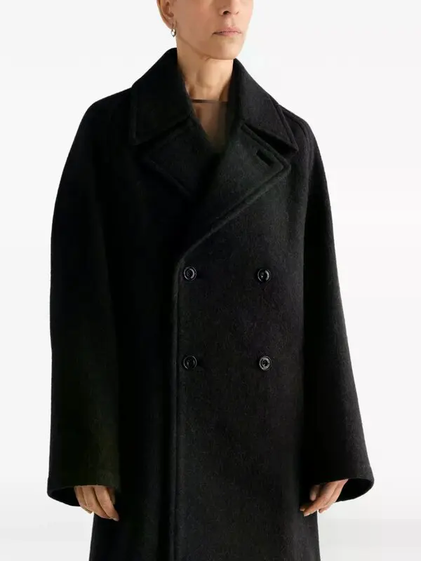 LEMAIRE Double-breasted Coat In Felted Wool And Alpaca Blend