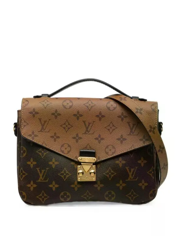 LOUIS VUITTON 2017 Monogram Reverse Pochette Metis Satchel - Brown