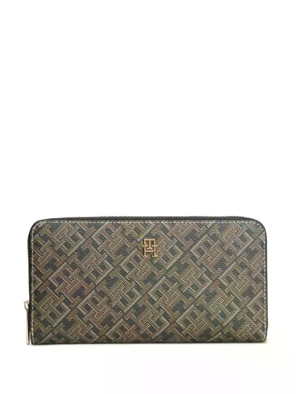 Tommy Hilfiger Monogram-print Th Plaque Wallet - Black