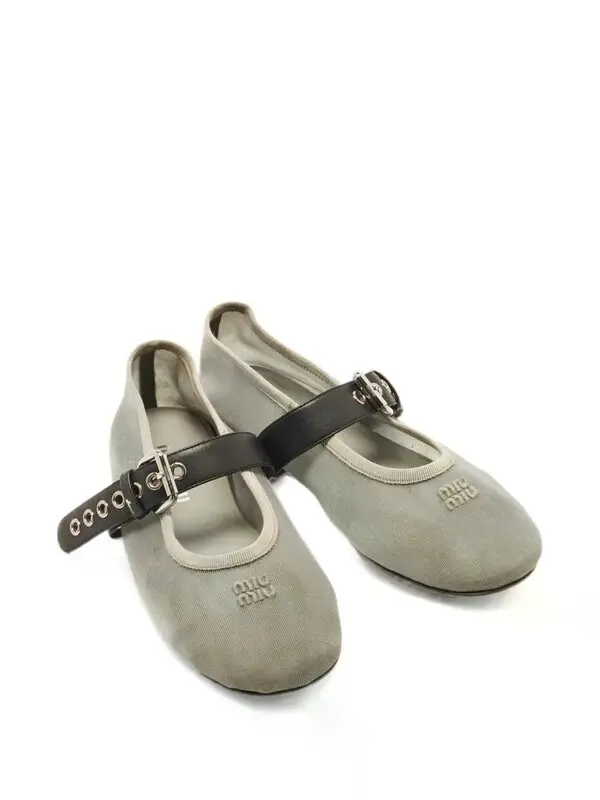 Miu Miu Mary Jane-strap Mesh Ballet Flats