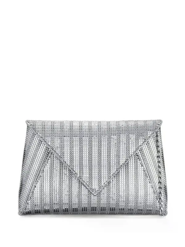 Tyler Ellis Large Lee Pouchet Chainmail Clutch Bag - Silver