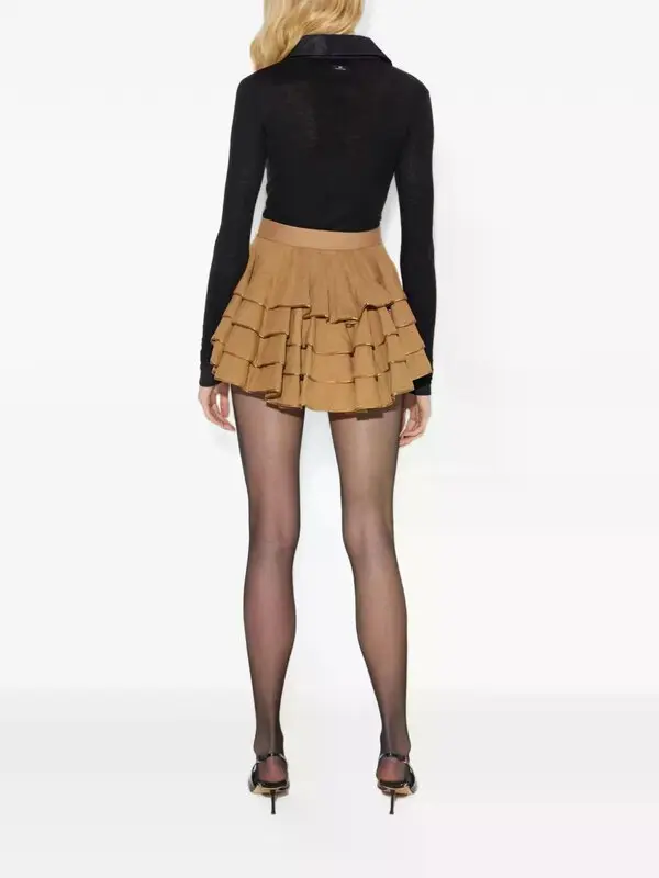 Elisabetta Franchi Gabardine Shorts With Flounces