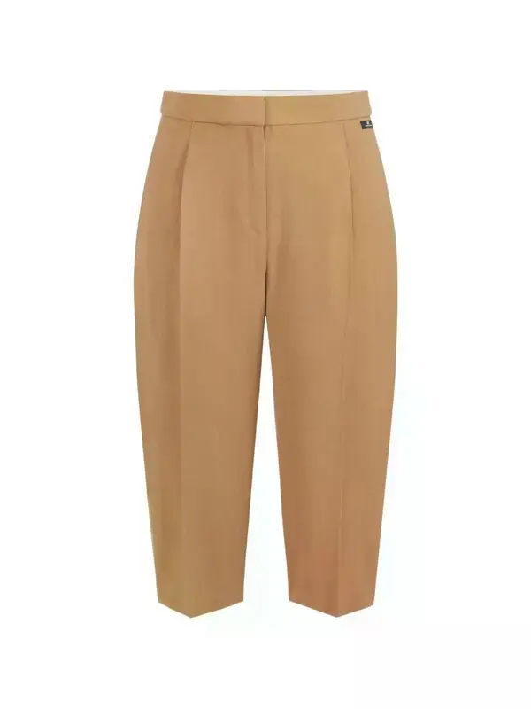 Elisabetta Franchi Flowing Gabardine Trousers - Neutrals