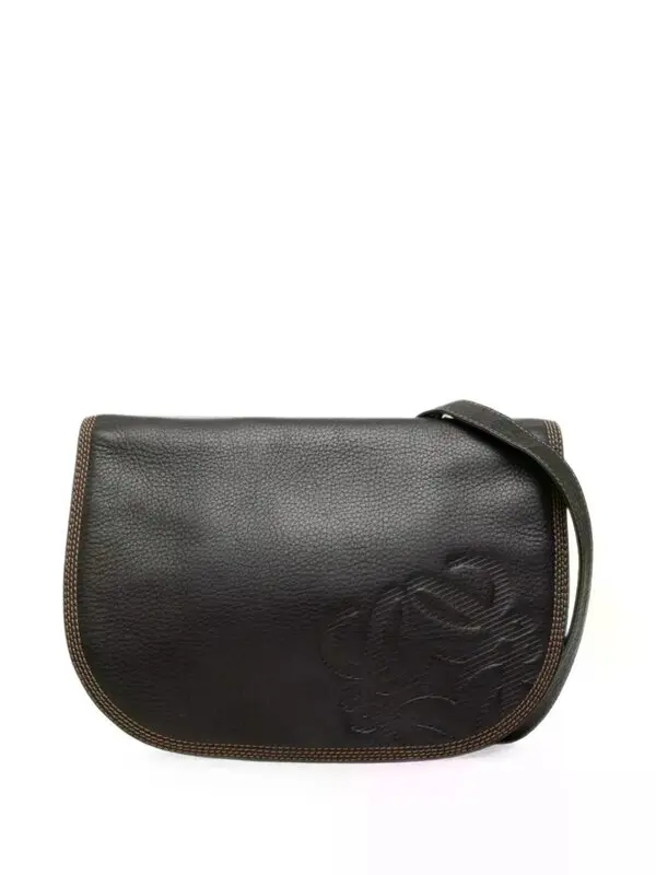 Loewe 1990-2010 Leather Anagram Flap Crossbody Bag
