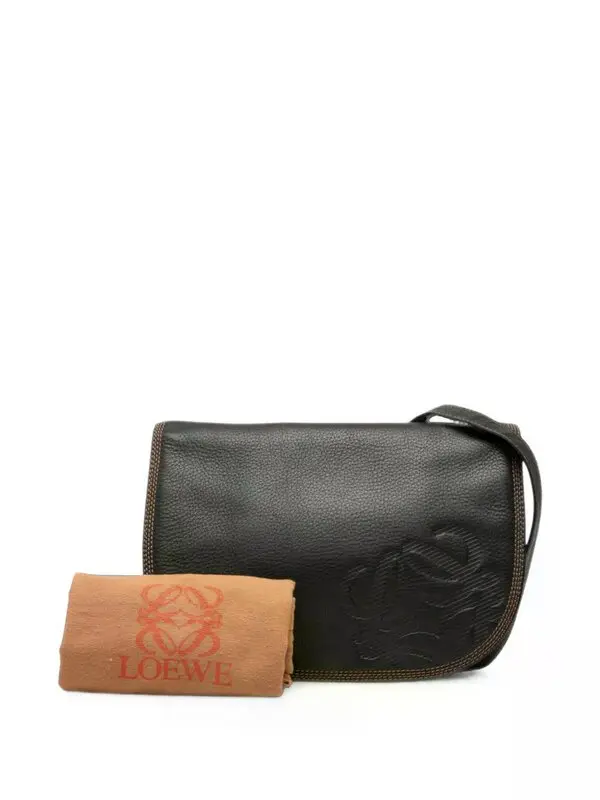 Loewe 1990-2010 Leather Anagram Flap Crossbody Bag