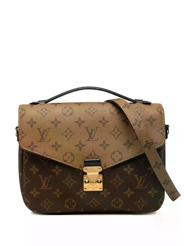 LOUIS VUITTON Monogram Reverse Pochette Metis Satchel - Brown