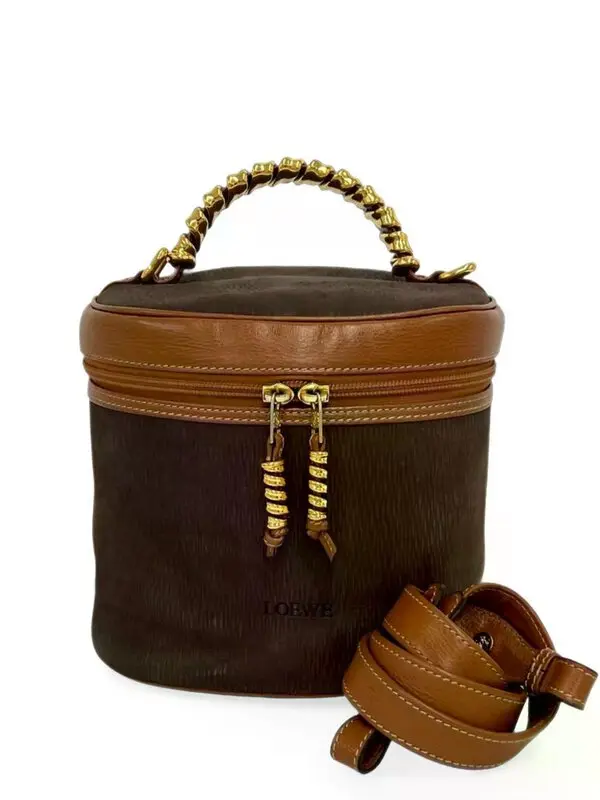 Loewe 1990-2000 Leather Velazquez Twist Vanity Bag Satchel