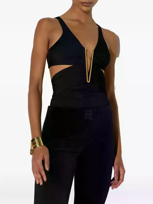 Elisabetta Franchi Draped Cut-out Bodysuit