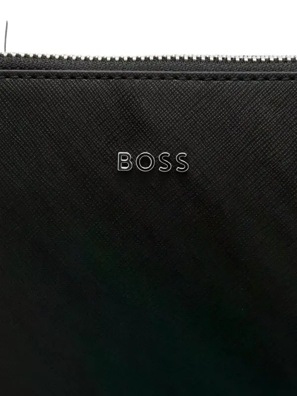 BOSS Logo-plaque Saffiano-effect Shoulder Bag
