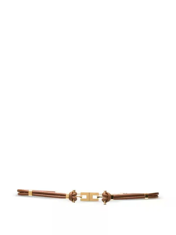 Elisabetta Franchi Logo Plaque Knotted Belt - Brown