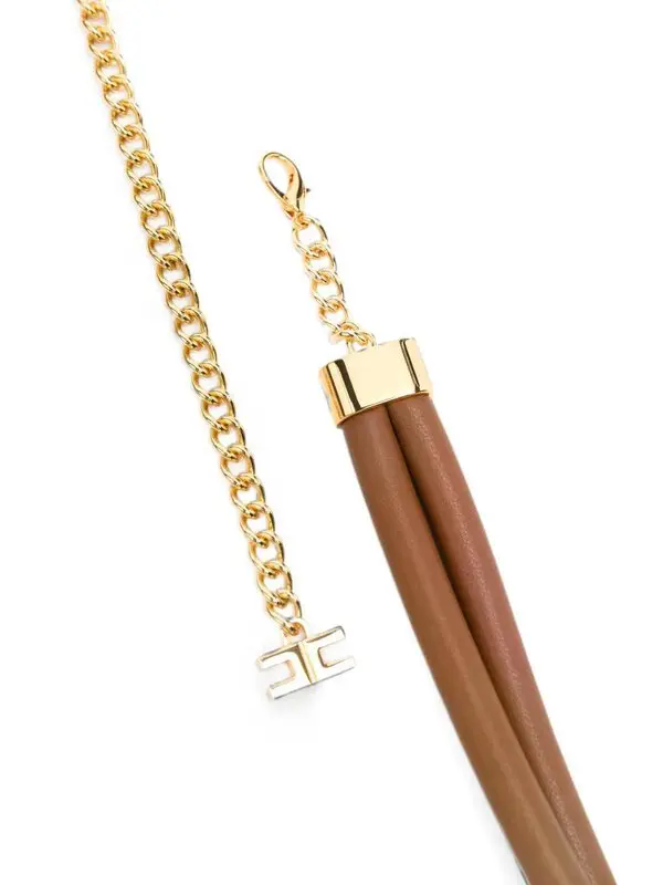 Elisabetta Franchi Logo Plaque Knotted Belt