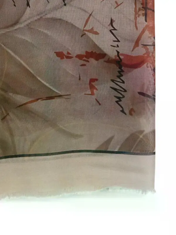 D'ANIELLO Abstract-print Frayed-edge Scarf
