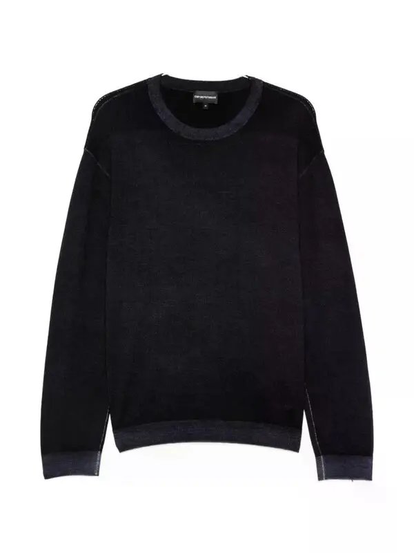 Emporio Armani Crew-neck Virgin-wool Sweater - Blue