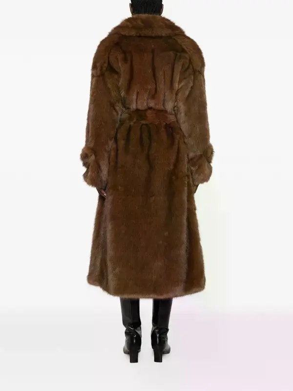 B&B COUTURE Farrah Faux-fur Belted Coat