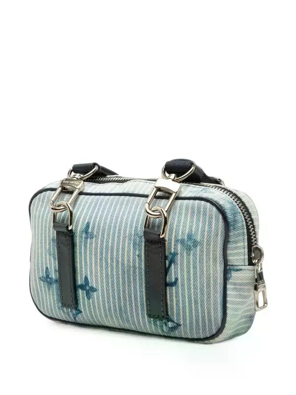LOUIS VUITTON Monogram Denim Watercolor Hickory Stripes Pouch Crossbody Bag - Blue