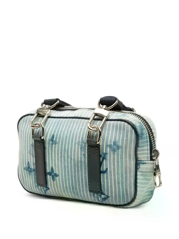 LOUIS VUITTON Monogram Denim Watercolor Hickory Stripes Pouch Crossbody Bag - Blue