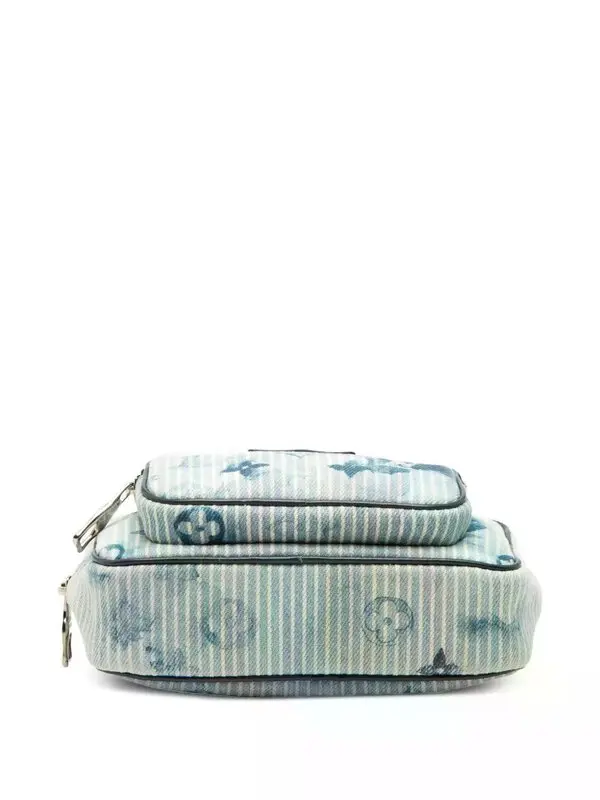 LOUIS VUITTON Monogram Denim Watercolor Hickory Stripes Pouch Crossbody Bag - Blue