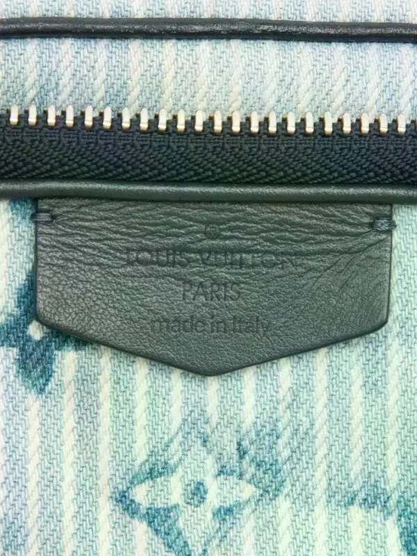 LOUIS VUITTON Monogram Denim Watercolor Hickory Stripes Pouch Crossbody Bag - Blue