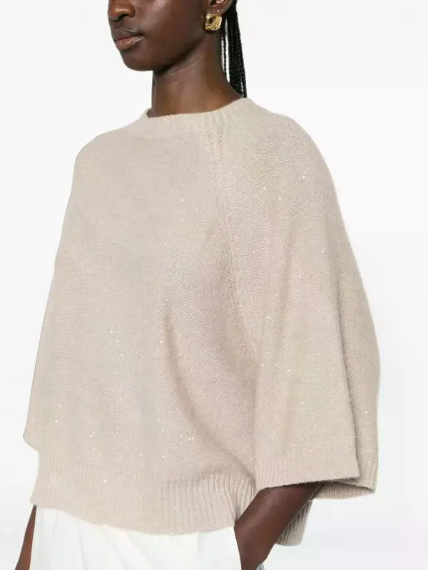 Fabiana Filippi Sequin-embellished Raglan-sleeve Sweater