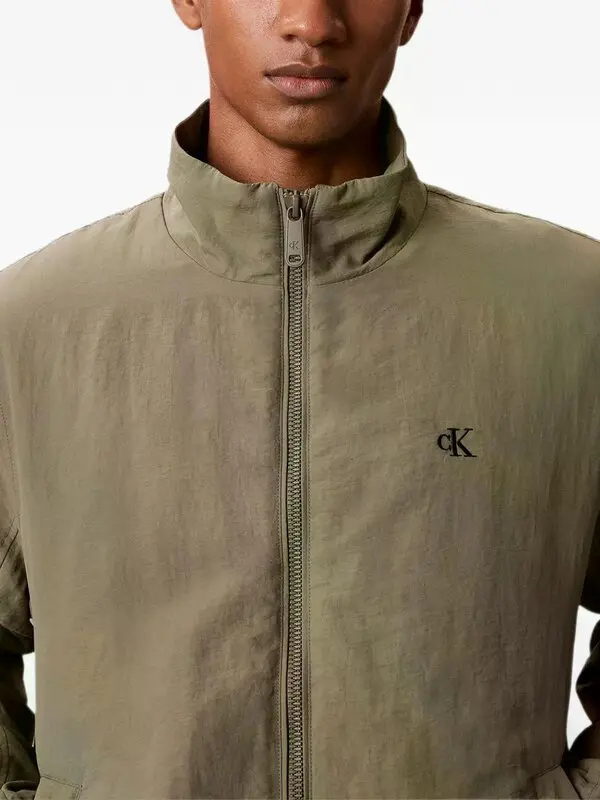 Calvin Klein Logo-embroidered High-neck Jacket