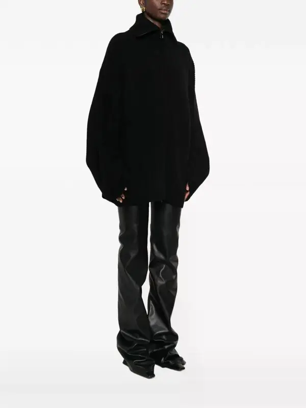 THE FRANKIE SHOP Ribbed-knit Zip-up Cardigan