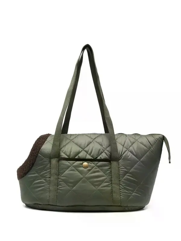 Barbour Quilted Dog Carrier With Fleece Trim - Green