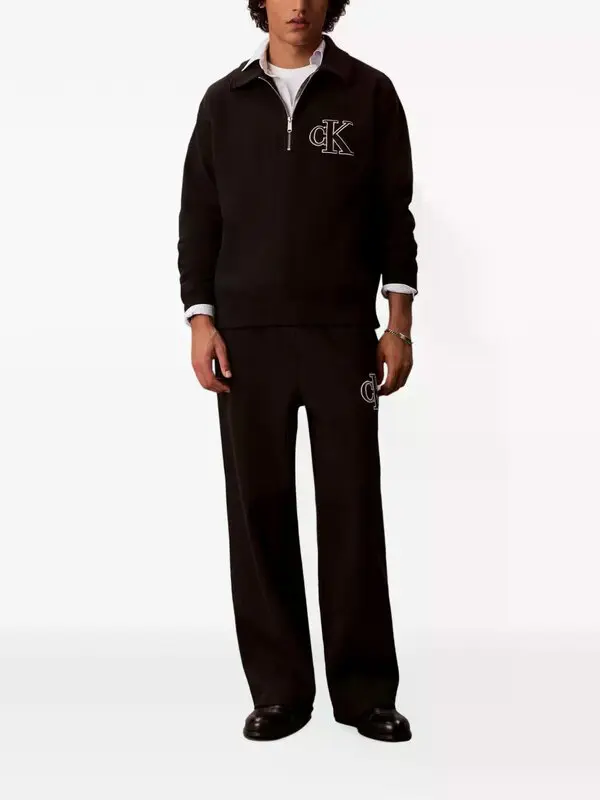 Calvin Klein Logo-embroidered Half-zip Sweater