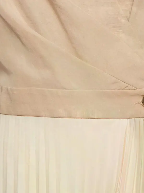 Sandro Plissé Wrap-style Midi Dress - Neutrals