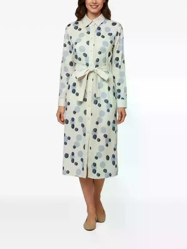 Max Mara Polka Dot Midi Shirt Dress