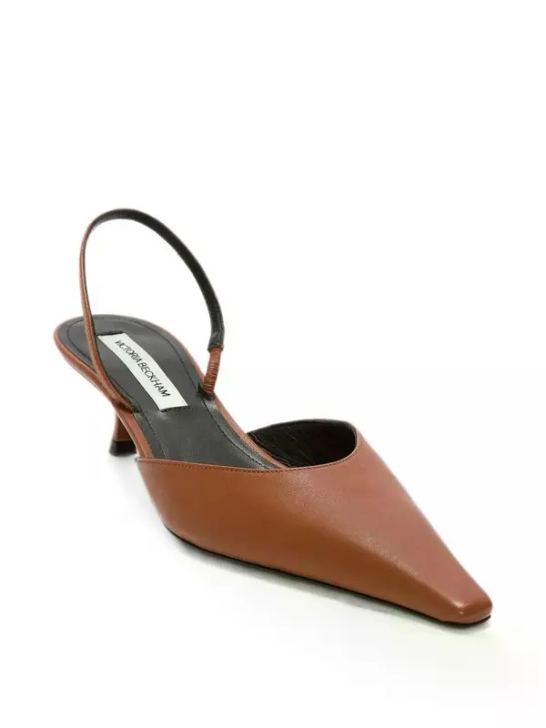 Victoria Beckham Sloane Slingback Heeled Pumps - Brown
