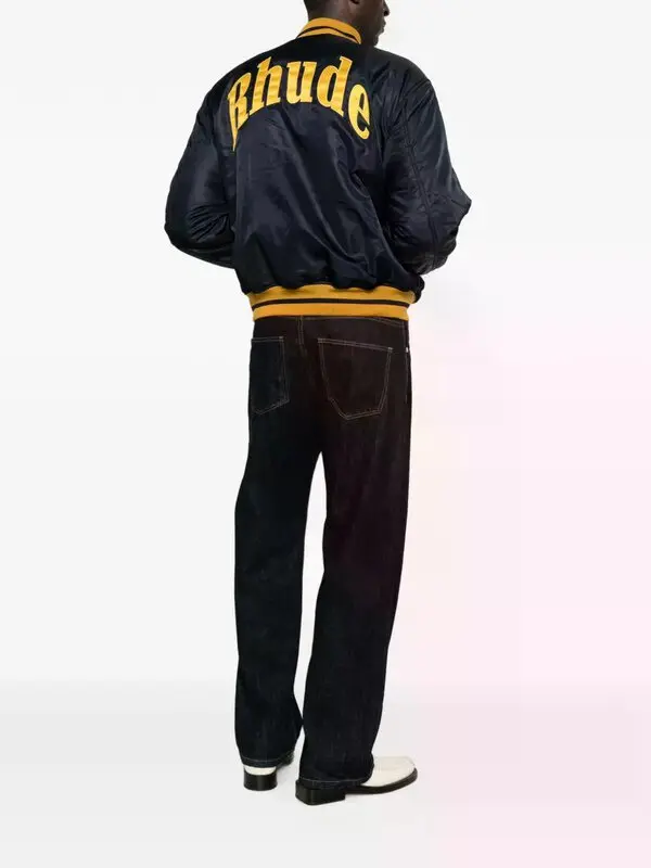 Rhude Logo-patch Striped-trim Jacket