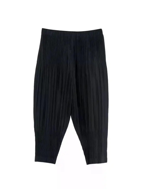 Issey Miyake Pleated Cropped Trousers - Blue