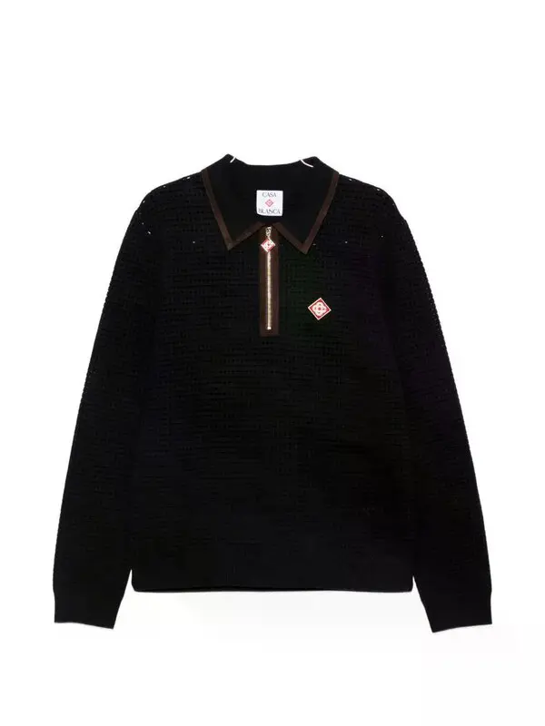 Casablanca Waffle-knit Zip-up Sweater