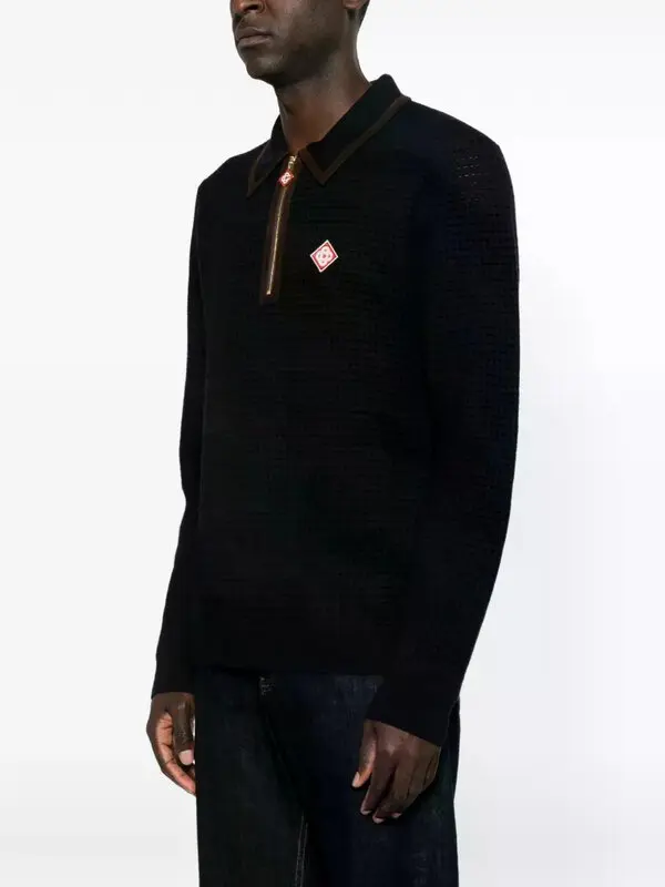Casablanca Waffle-knit Zip-up Sweater