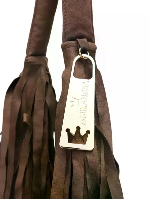 LA MILANESA Large Aretha Fringed Shoulder Bag