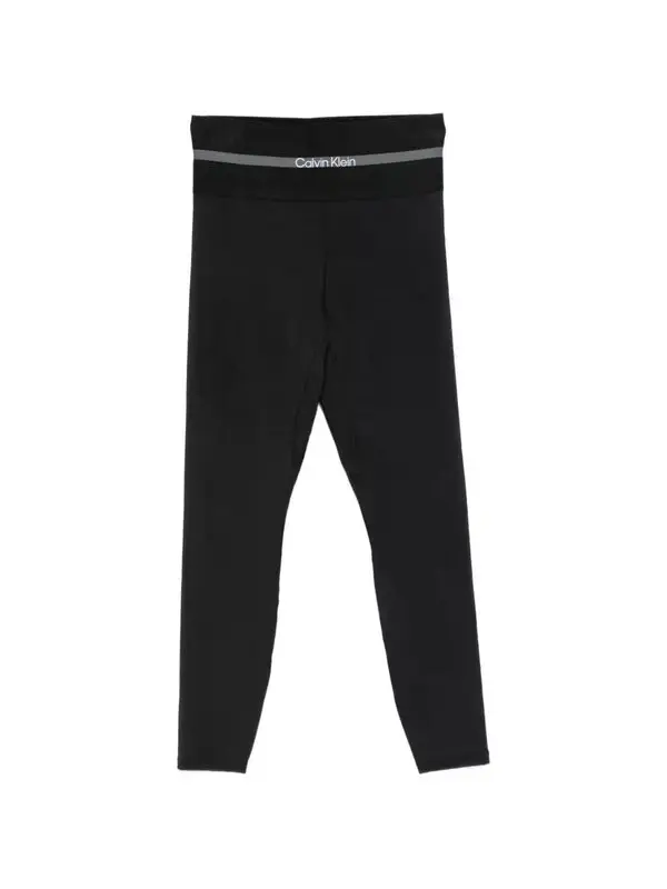 Calvin Klein Logo-waistband Leggings - Black
