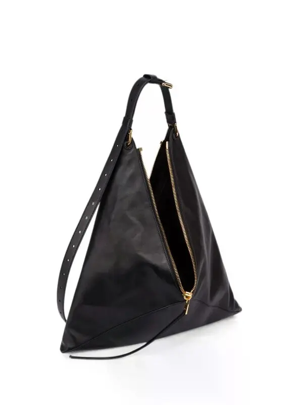 Moschino Triangle-shape Leather Shoulder Bag - Black
