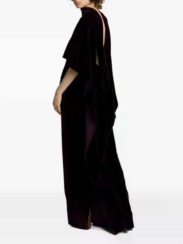 Alberta Ferretti Cape-detail Maxi Dress