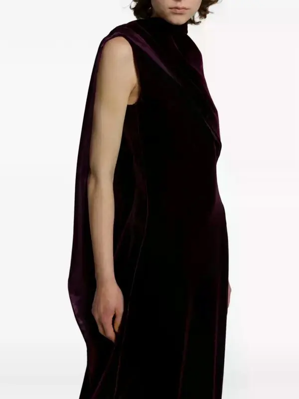 Alberta Ferretti Cape-detail Maxi Dress