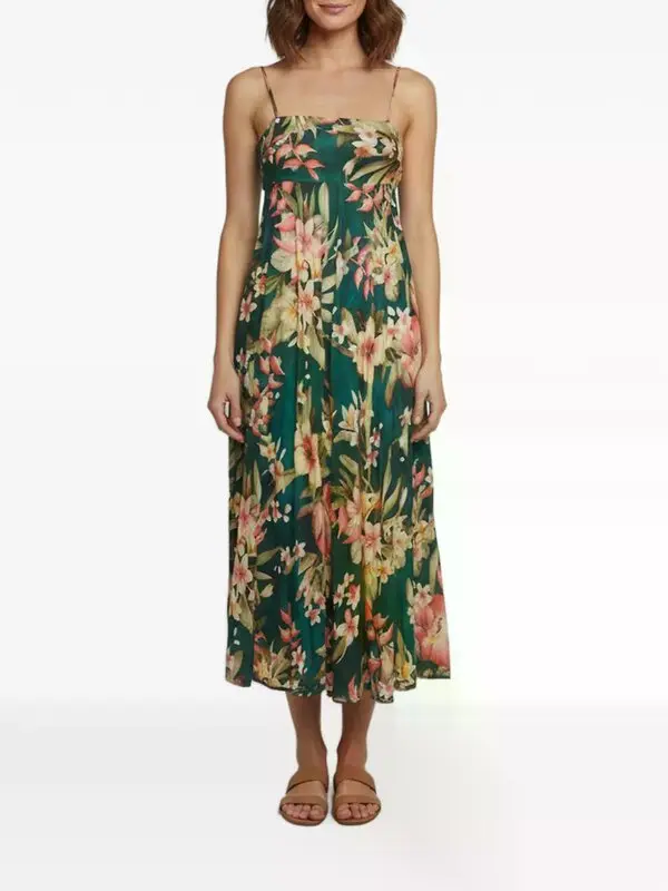 Zimmermann Lexi Floral-print Linen Midi Dress