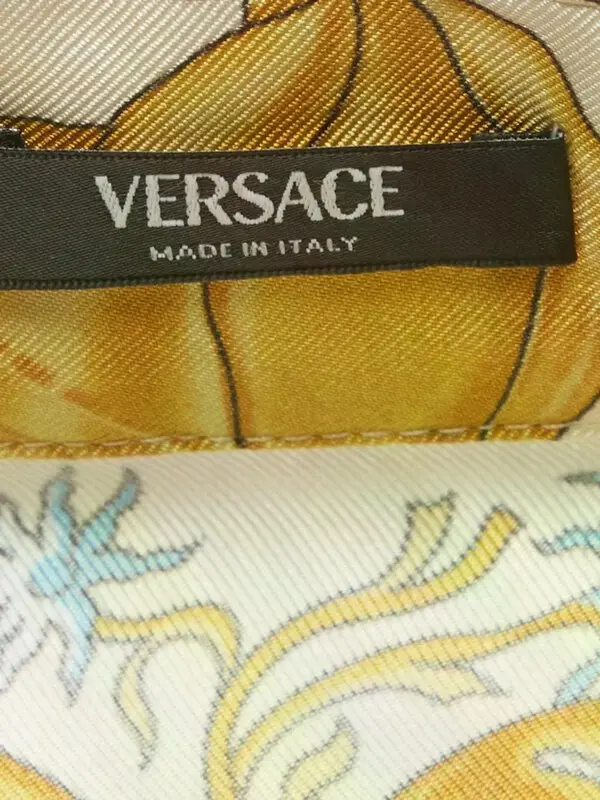 Versace Underwater Barocco Knotted Cropped Shirt