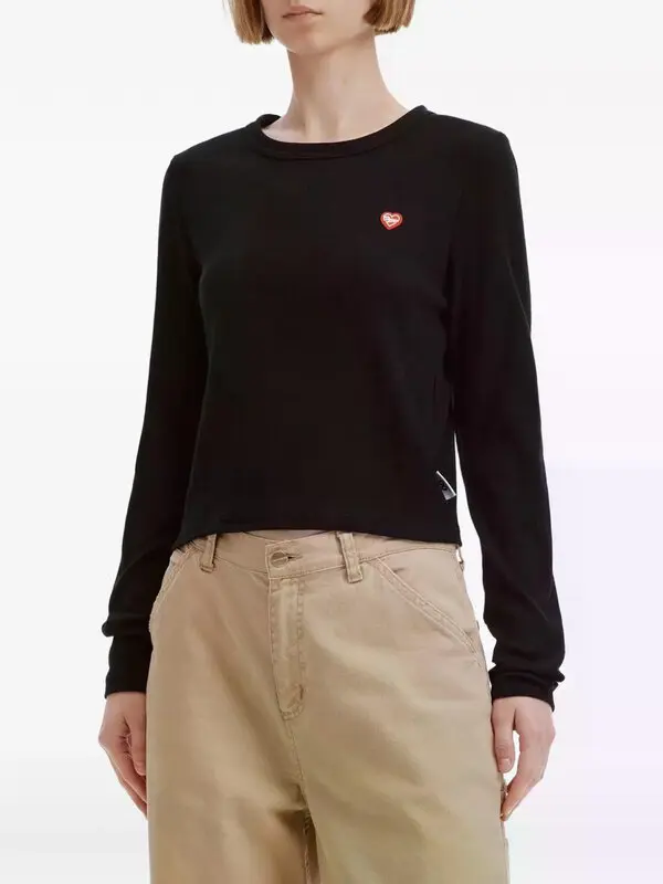 CHOCOOLATE Heart-patch Ribbed T-shirt