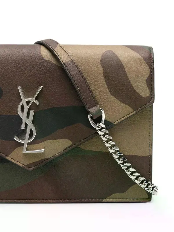 Saint Laurent 2020s Cassandre-plaque Camouflage-print Mini Bag