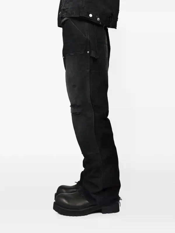 FILTH Distressed Panelled Flared Jeans