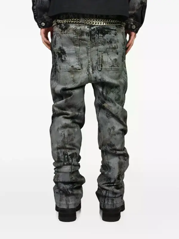 FILTH Bleach Effect Zip Detail Jeans